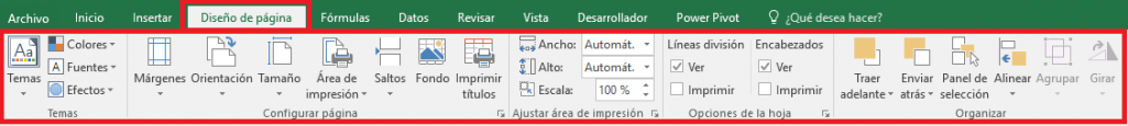 Excel: Pestaña Diseño de Página – AutoIncreMental